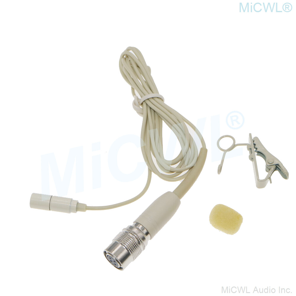 Beige Clip Lapel Microphone For Audio-Technica Wireless Mic BeltPack ...