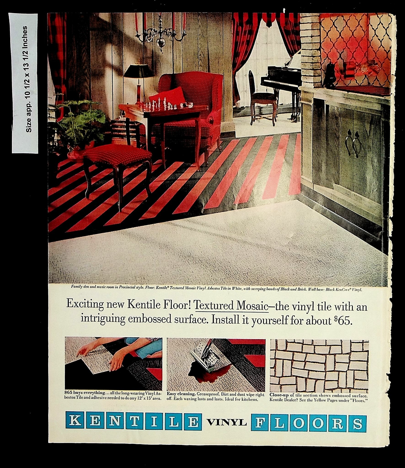 1963 Kentile Vinyl Floors House Vintage Print Ad 13383 | eBay
