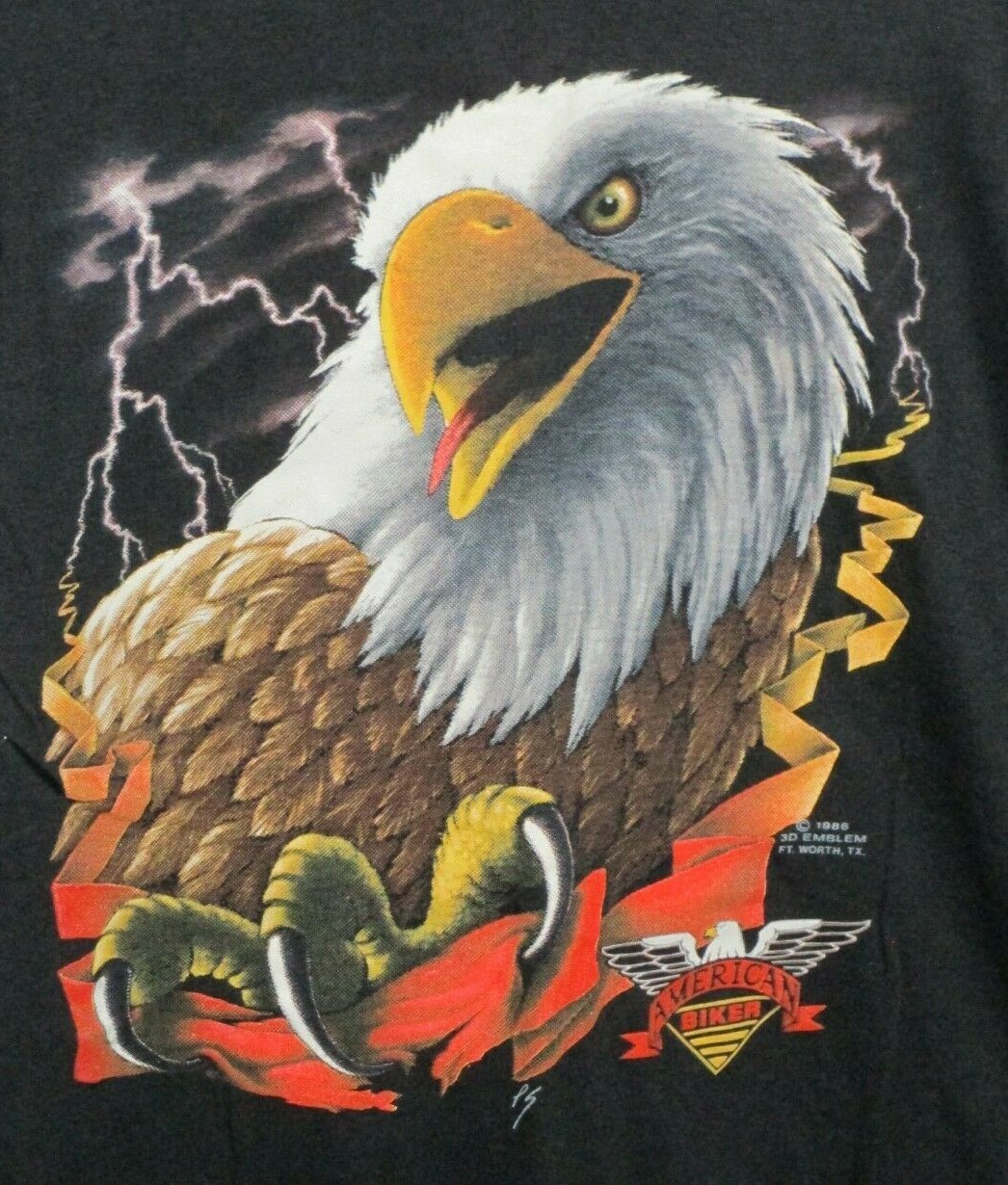 1986 3D Emblem Screaming Eagle Harley-Davidson Black … - Gem
