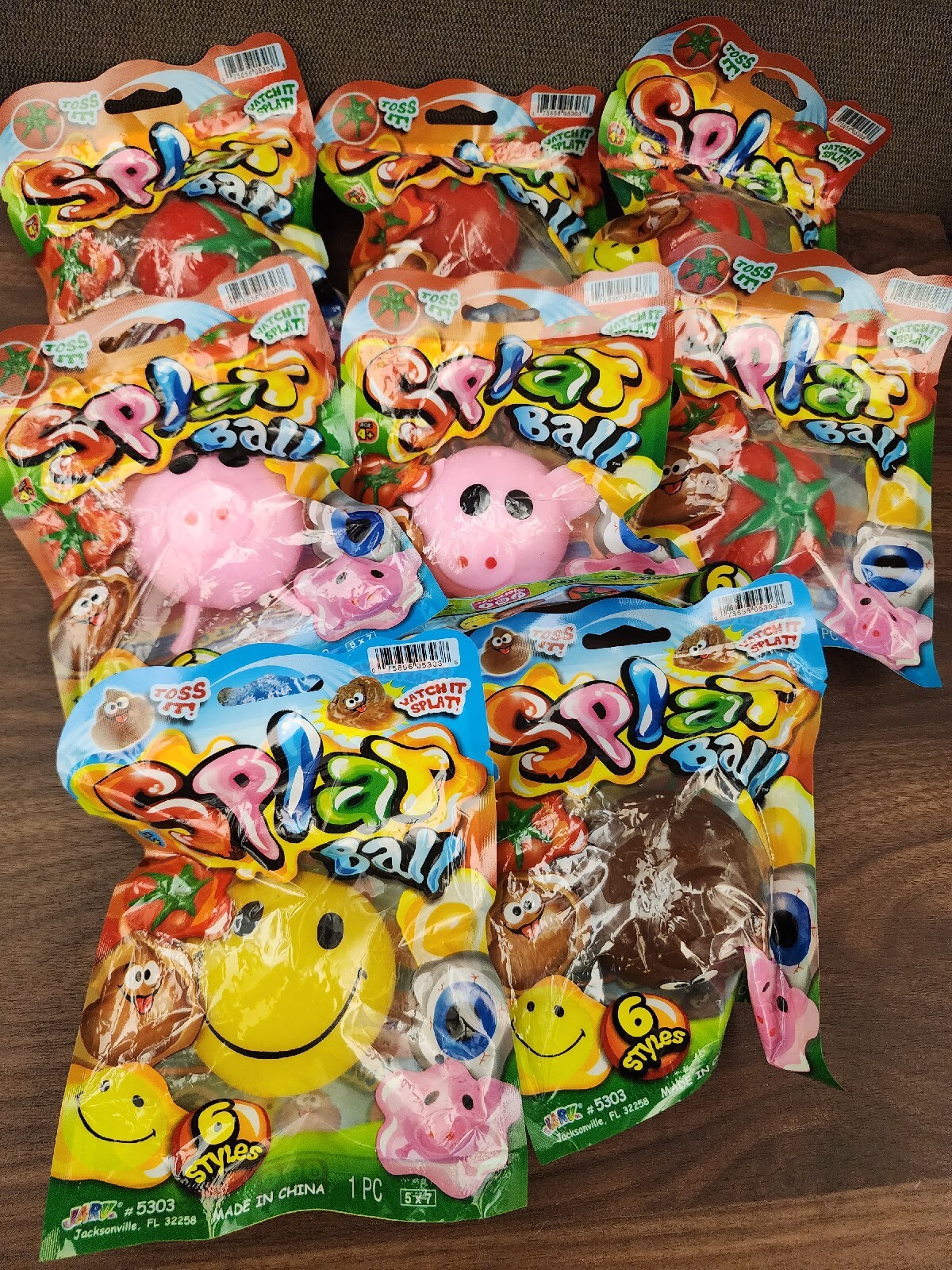 Jaru Splat Ball Squishy Tomato, Smiley Face, Pig, Poop Toy Stress Ball ...