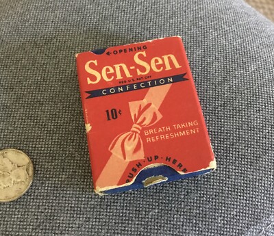 Vintage Sen-Sen Confections Red White Blue Box W/ Candy Inside ...