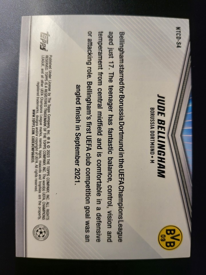 2021-22 Topps Champions League Jude Bellingham INTERNATIONAL TRADING ...