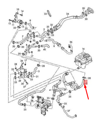 NEUF AUDI Q7 4M TUYAU DE REFROIDISSEMENT DU MOTEUR 4M0265340N ORIGINAL ...