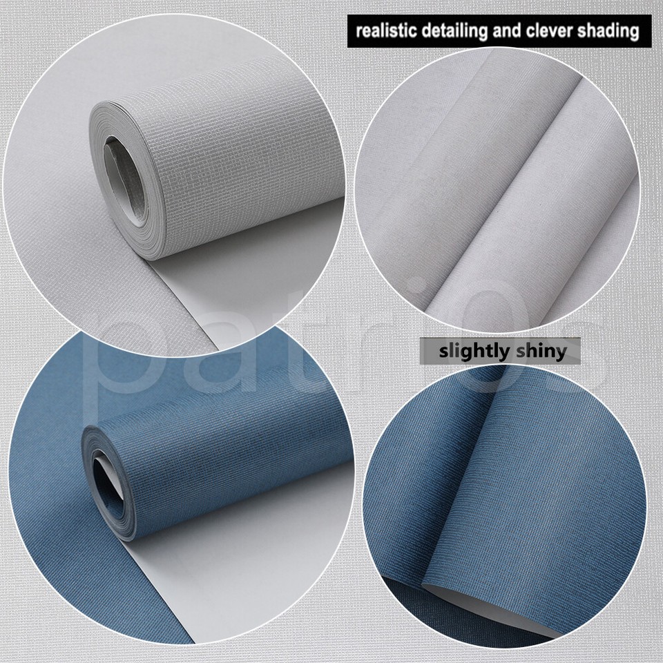 Plain Grey Textured Woven Linen Effect Wallpaper.Embossed Thick Wall ...