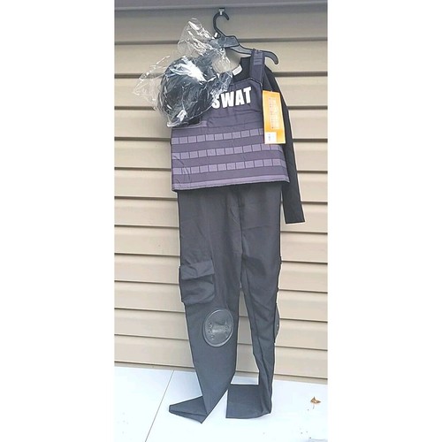 H51 New Swat Officer Halloween Costume Kids Large 12-14 Suit Helmet ...