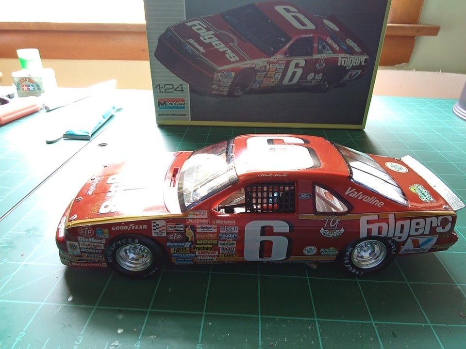 NASCAR built 1:24th race car. #6 Mark Martin Folgers Thunderbird | eBay