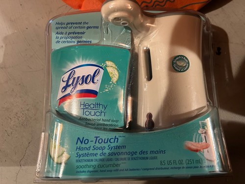 Lysol No Touch Soap System & Refill Soothing Cucumber Splash Dispenser ...