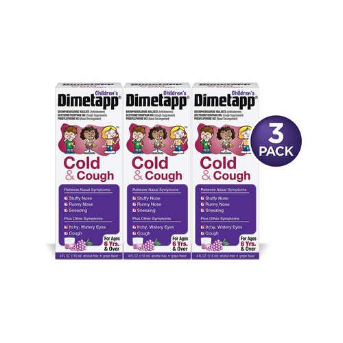 Children s Dimetapp Cold & Cough (4 fl. oz., Pack of 3, Grape Flavor ...