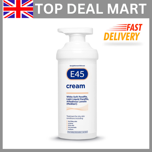 E45 Cream Pump 500 g Itch Relief Dermatological Skin Dry Care ...
