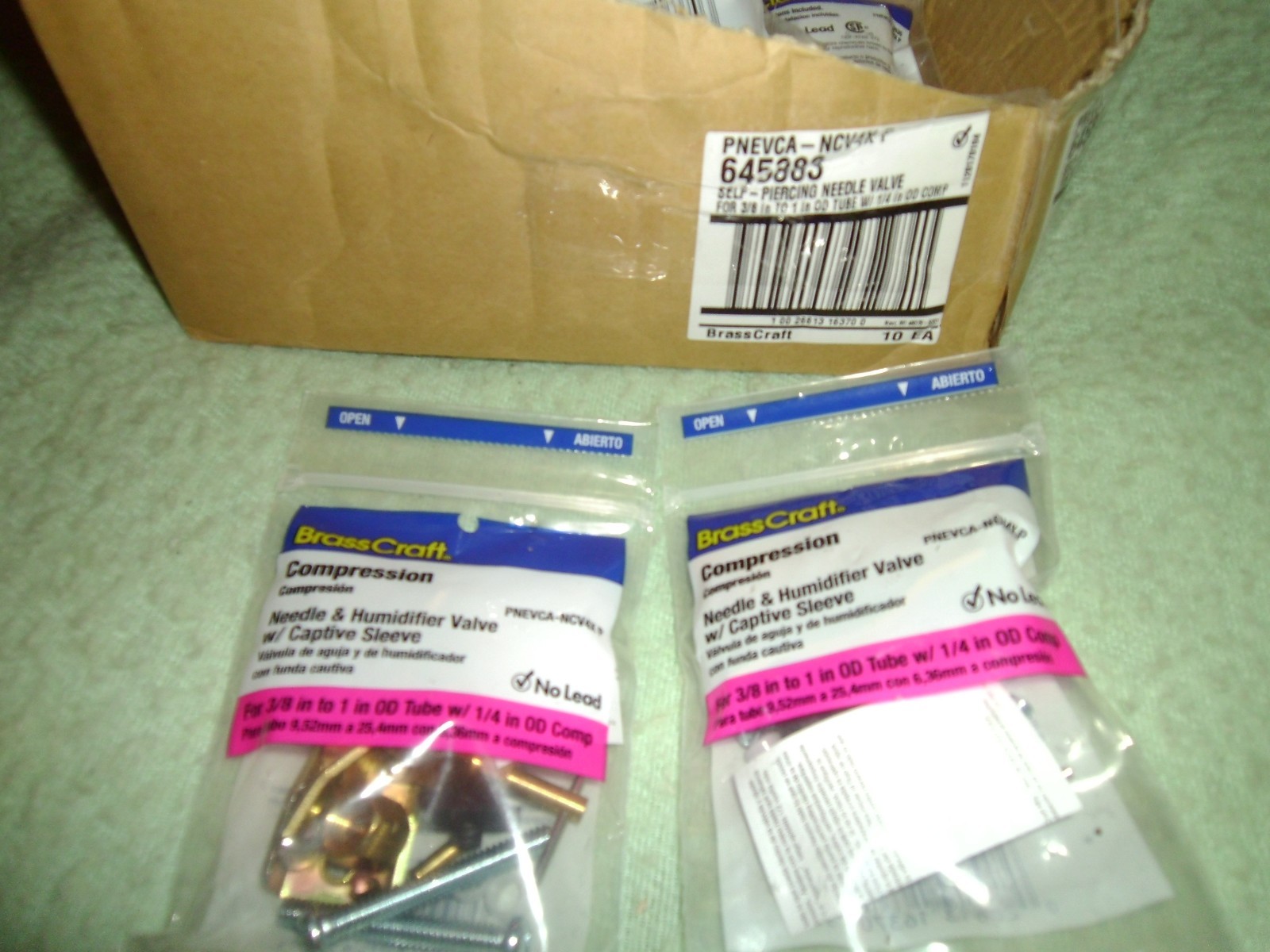 3/8" to 1" OD Tube with 1/4" OD Compression Self-Piercing Needle Valve ...