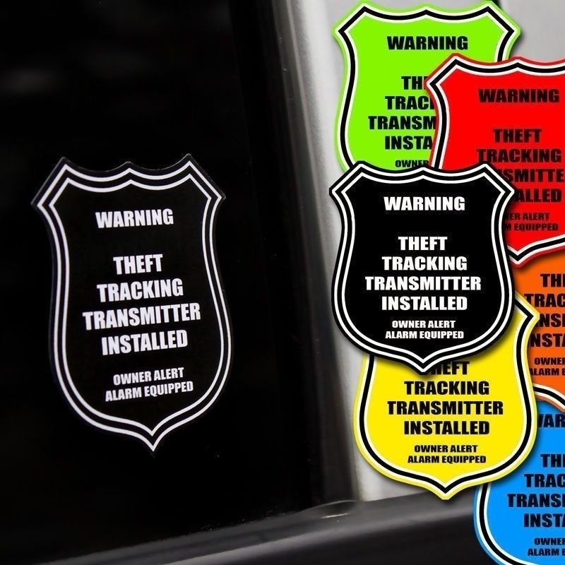 GPS TRACKING CAR ALARM WARNING Anti-Theft Sticker Decal fits Challenger ...