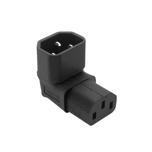 10A 3Pin IEC Connector Down UP 90 Angled IEC 320 C14 Male To C13 Female ...