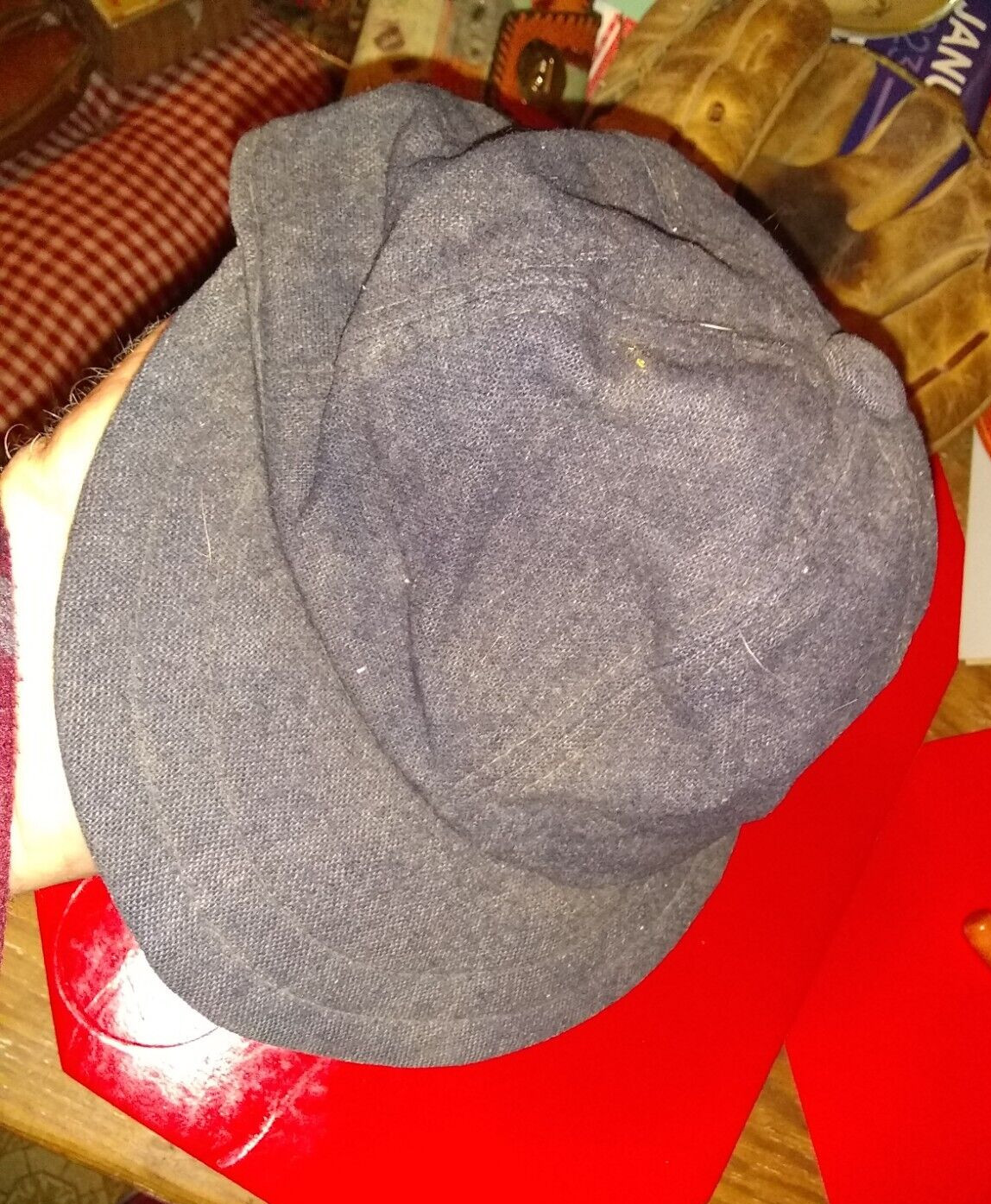 RARE 1920s SAN ANDREAS CAL. Baseball Cap Wool Leath… - Gem