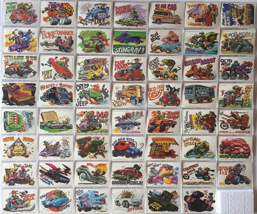 Weird Wheels Stickers Vintage Card Set 55 Sticker Cards Topps 1980 | eBay