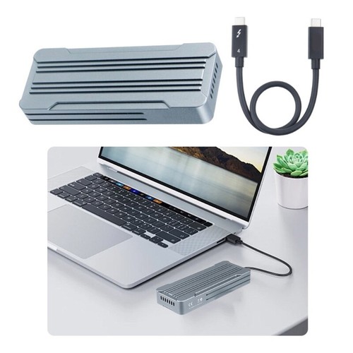 M.2 NVMe Case 40Gbps UsbC Aluminum Enclosure with Cooling Fan USB4/3.2 ...