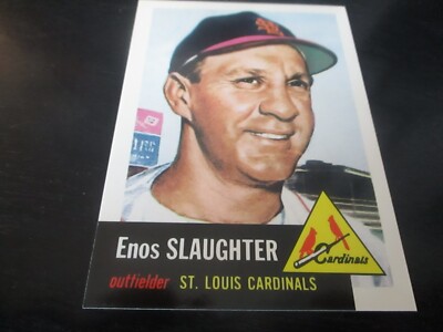 enos slaughter (st. louis cardinals) 1953 TOPPS ARCHIVES reprint card ...