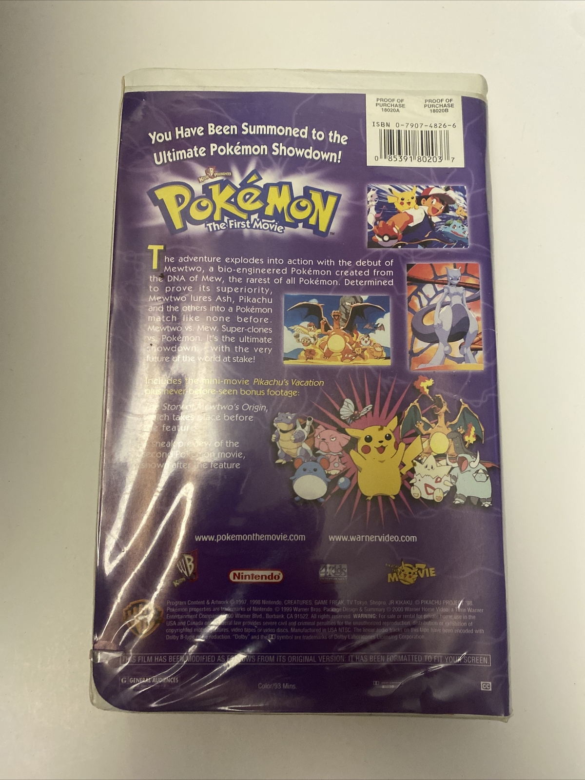 Pokémon the First Movie: Mewtwo Strikes Back (VHS, 2000, Clamshell ...