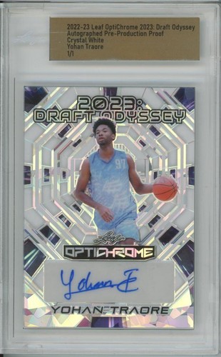 2022 Leaf OptiChrome Odyssey Proof Crystal White Yohan Traore 1/1 Auto ...