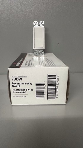 7503W Cooper Decorate 3 Way White Rocker Switch (10 pack) | eBay