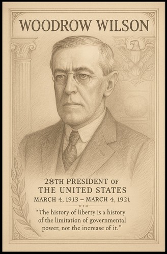 Woodrow Wilson 28th President Poster | eBay