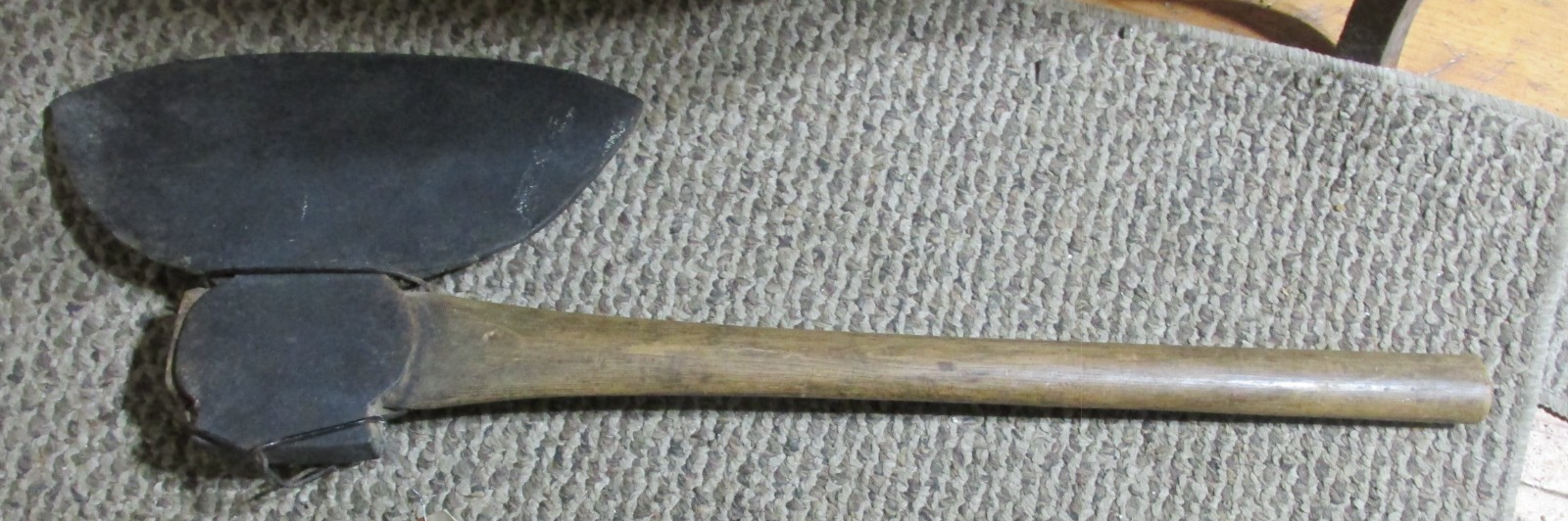 antique broad axe 24" stright handle original-12" face of axe 9" wide ...