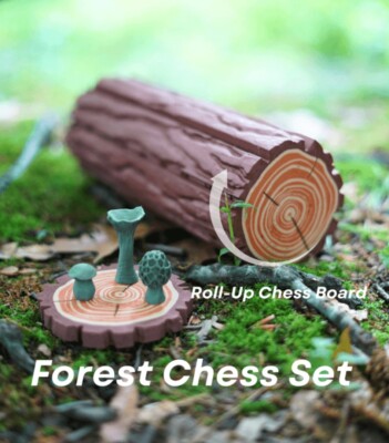Forest Chess Set - Log and Mushroom Chess Board | eBay