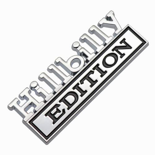 2pc Chrome/Black Hillbilly Edition Emblems Fender Badge Car Truck Decal ...