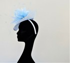 ICE BLUE UPTURNED FASCINATOR &ICE BLUE FEATHERS -MADE TO ORDER NO ...