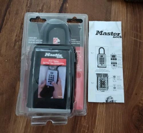 Master Lock 5422D Lock Box Combination Push Button Portable Key Safe ...