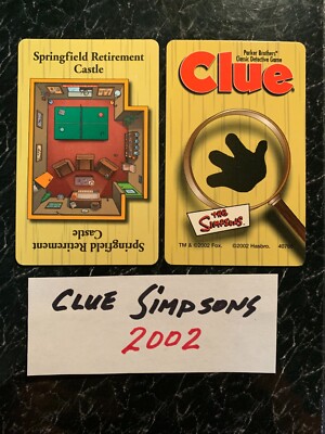 CLUE The Simpsons SPRINGFIELD RETIREMENT CASTLE LOCATION CARD ...