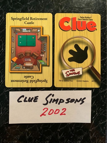 CLUE The Simpsons SPRINGFIELD RETIREMENT CASTLE LOCATION CARD ...
