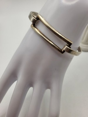 Authentic TIFFANY & CO Open Rectangle 925 Sterling Hook Latch Bangle Bracelet | eBay