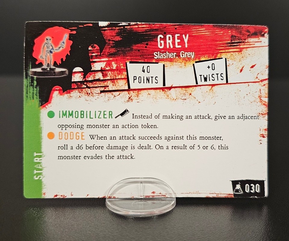 HorrorClix Figure and Card - Grey #030 - Alien - RPG Miniature ...