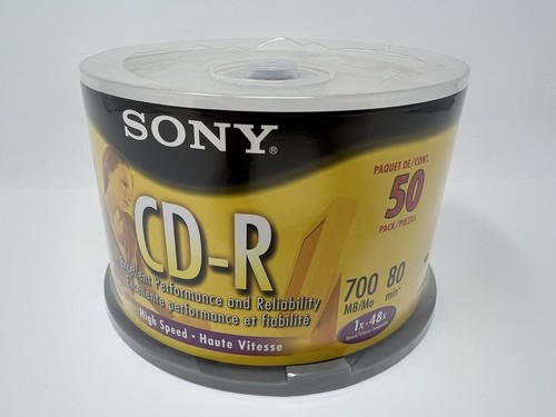 Sony CD-R High Speed 50 pack 80 Minute 700MB 1-48x Recordable New ...