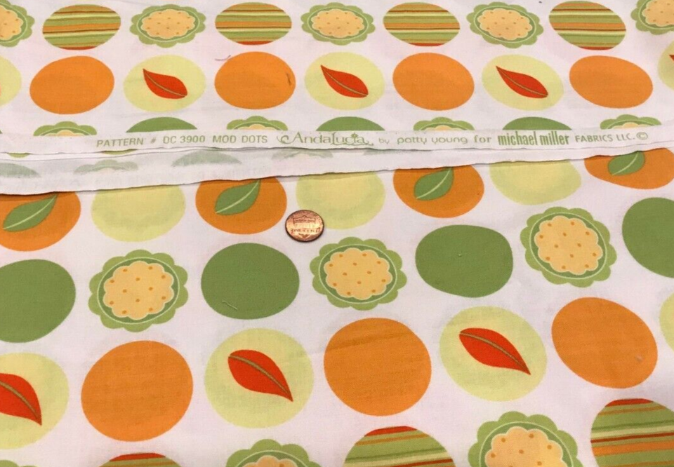 Colorful Orbs*Orange Yellow Green Red *Michael Miller*100% Cotton ...