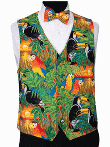 Tropical Bird Paradise Tuxedo Vest and Bow Tie | eBay