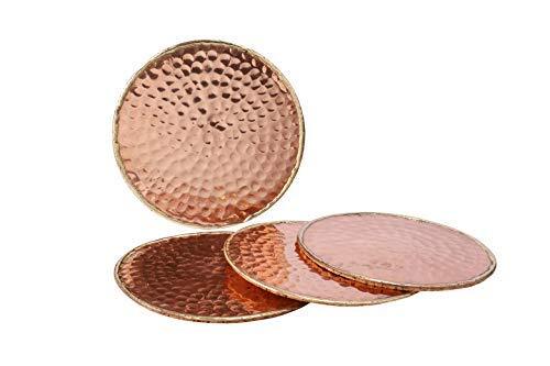 Hammered Copper Coasters Handmade Coasters With Padded Cork Protection ...