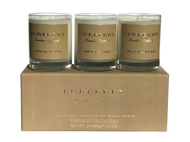 Burberry Scented Candle Collection 3 X 65 Gram Cedar Wood Dewy Grass ...
