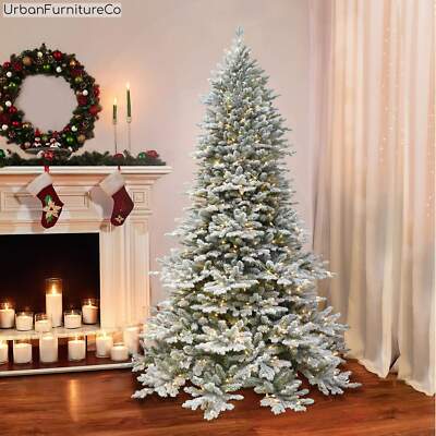 7.5ft Fir Down swept Flocked Tree Molded Tips Sure-Lit Pole with 800 UL ...