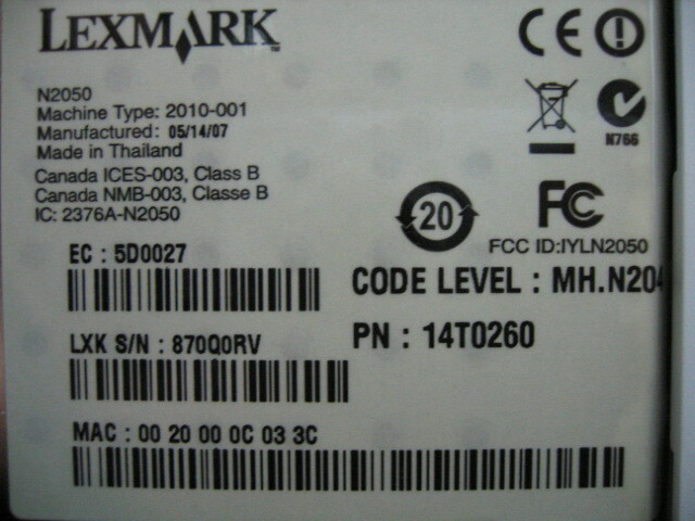 Lexmark 14T0260 LEX-M01-001 WiFi Printer Network Card Working | eBay