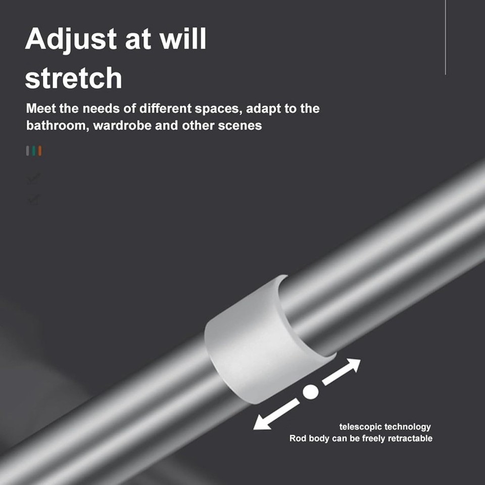Telescopic Clothing Rod Easy Installation for DIY Space Shower Rod ...