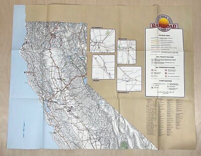 1982 Caltrans California State Railroad Map 36" W x 46" H | eBay