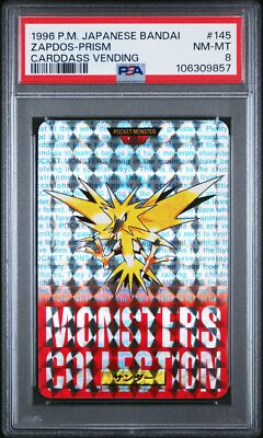 PSA8 1996 Pokemon Japanese Bandai Carddass Vending 145 Zapdosサンダー Red Prism Holo | eBay