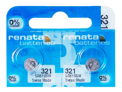 2 x Renata 321 Battery Battery Battery Watch Mercury Free Silver Oxide ...