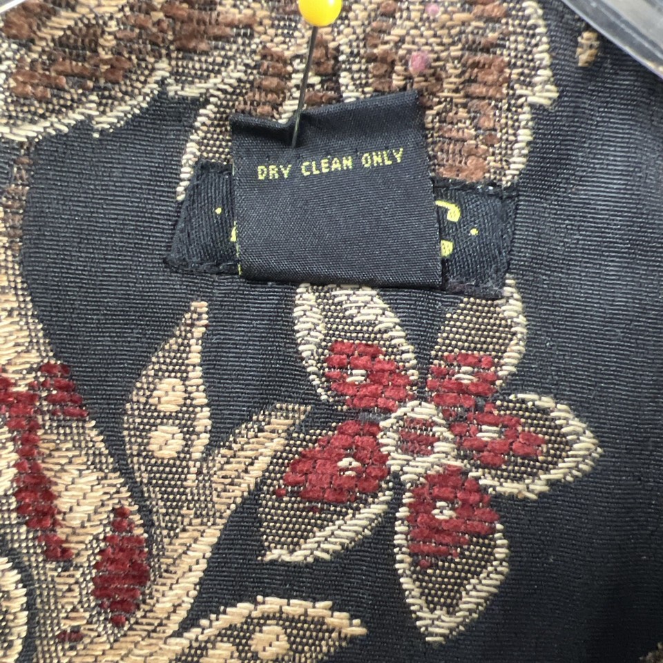 ELCC Jacket Floral Jacquard Baroque Tapestry Blazer Black Red Gold size ...