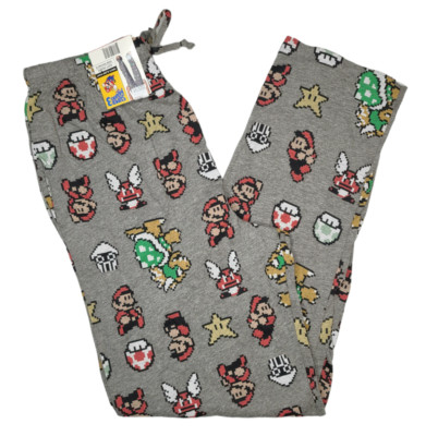 Nintendo #11408 NEW Men's Super Mario Bros. 3 Drawstring Sleep Pants | eBay