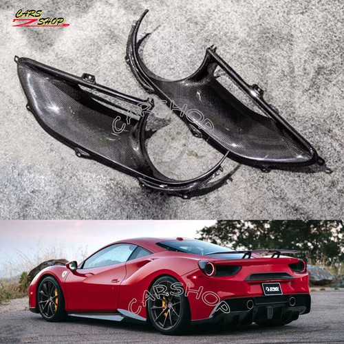 Real Carbon Fiber Rear Fog Tail Light Surround Cover For Ferrari 488 ...