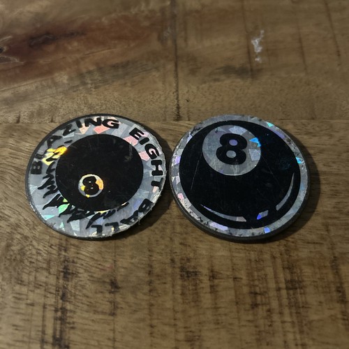 2 METAL HOLOGRAM 8 BALL POG SLAMMER -1990s Blazing Eight Ball! | eBay
