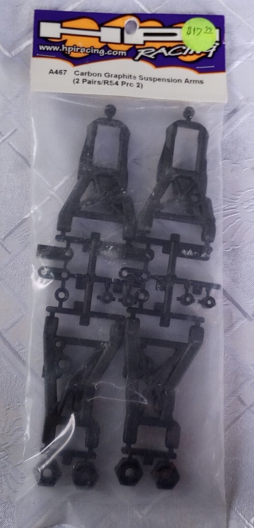 HPI A467 Carbon Graphite Suspension A Arms 2 Pairs RS4 Pro 2 1/10 RC ...