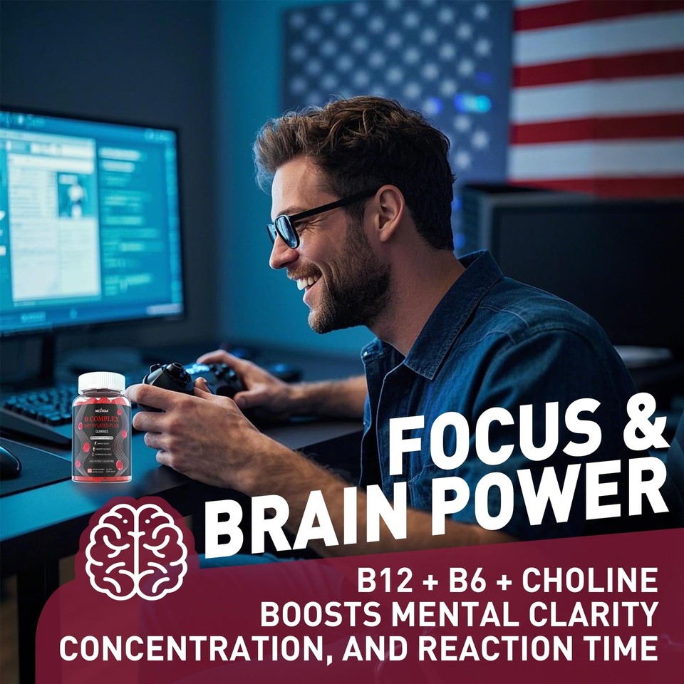 B COMPLEX Brain Mood Support Gummies Vitamin for Men Women 60ct 2 Pack NEXTDIA | eBay